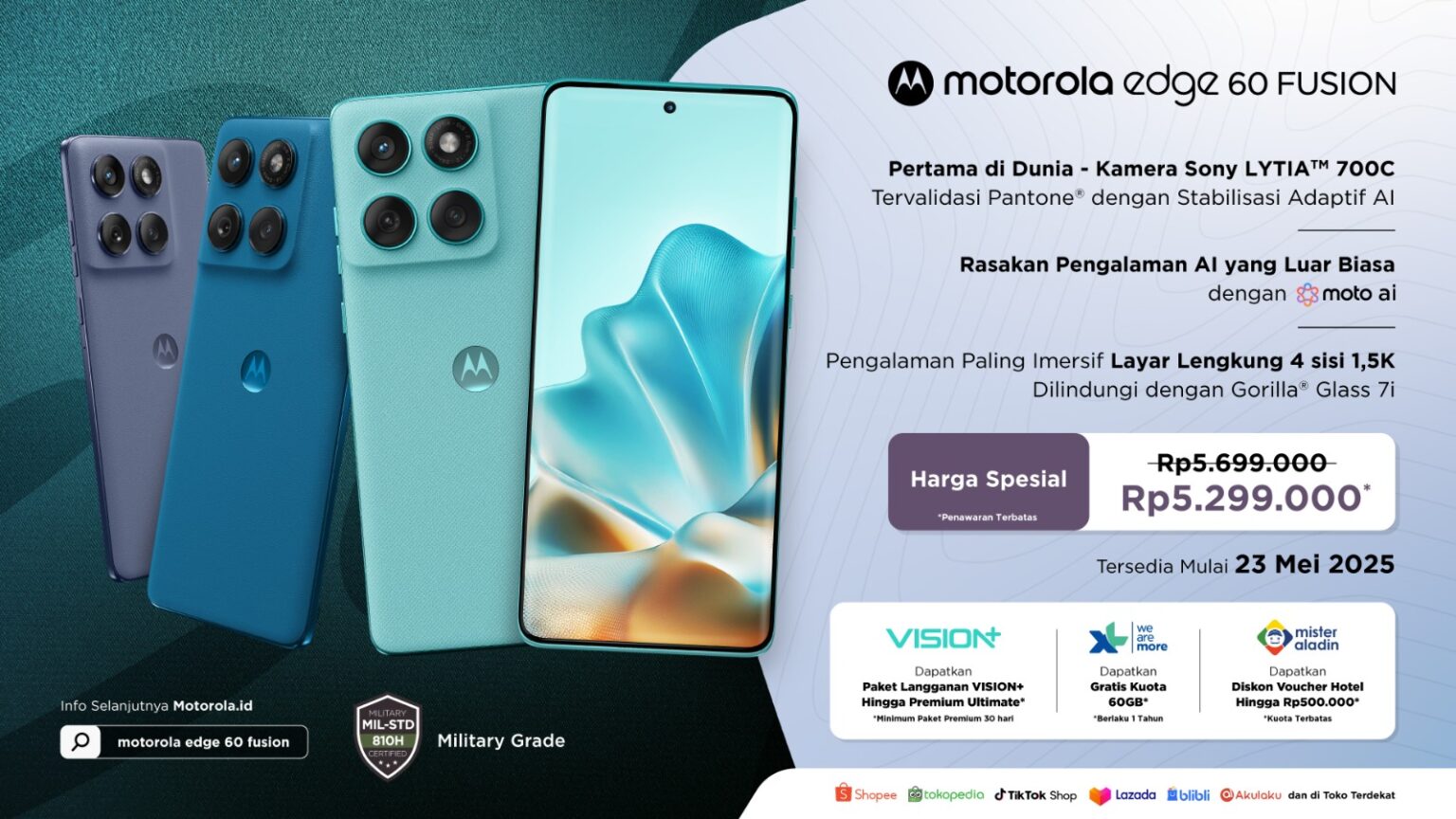 motorola edge 60 FUSION Resmi Dijual di Indonesia